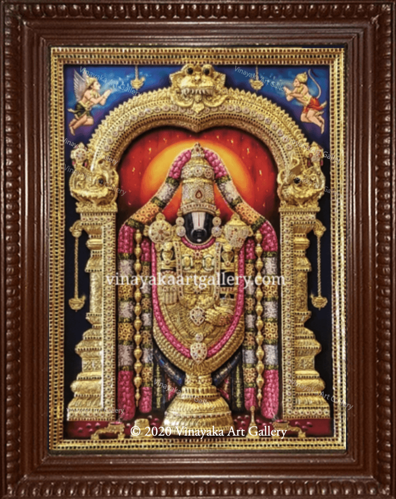 Embossed Balaji | Tanjore Painting | Vinayaka Art Gallery | Buy Online